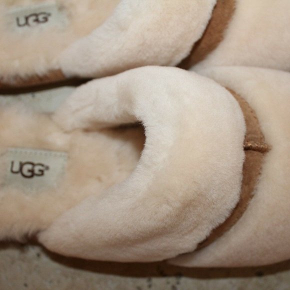 UGG | Shoes | Ugg Shearling Slide Slipper Sandals Natural Brown | Poshmark